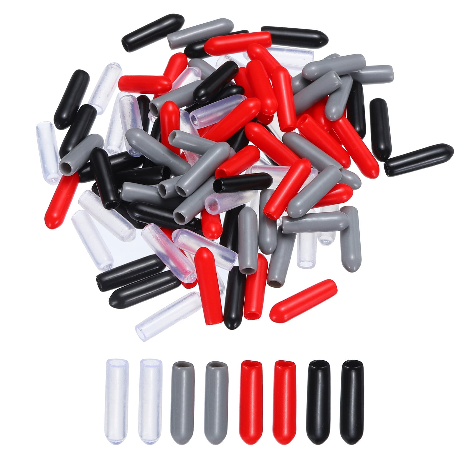 100pcs Rubber End Caps 3mm(1/8") ID Screw Thread Protectors PVC Vinyl ...