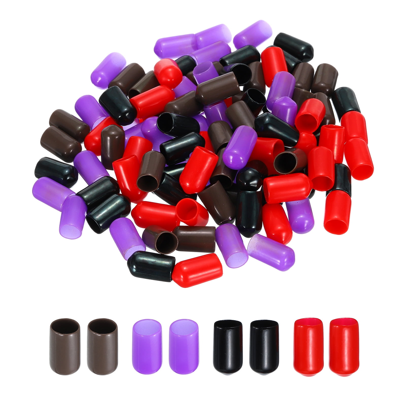 100pcs Rubber End Caps 8mm ID Vinyl Round Tube Bolt Cap Cover Screw ...