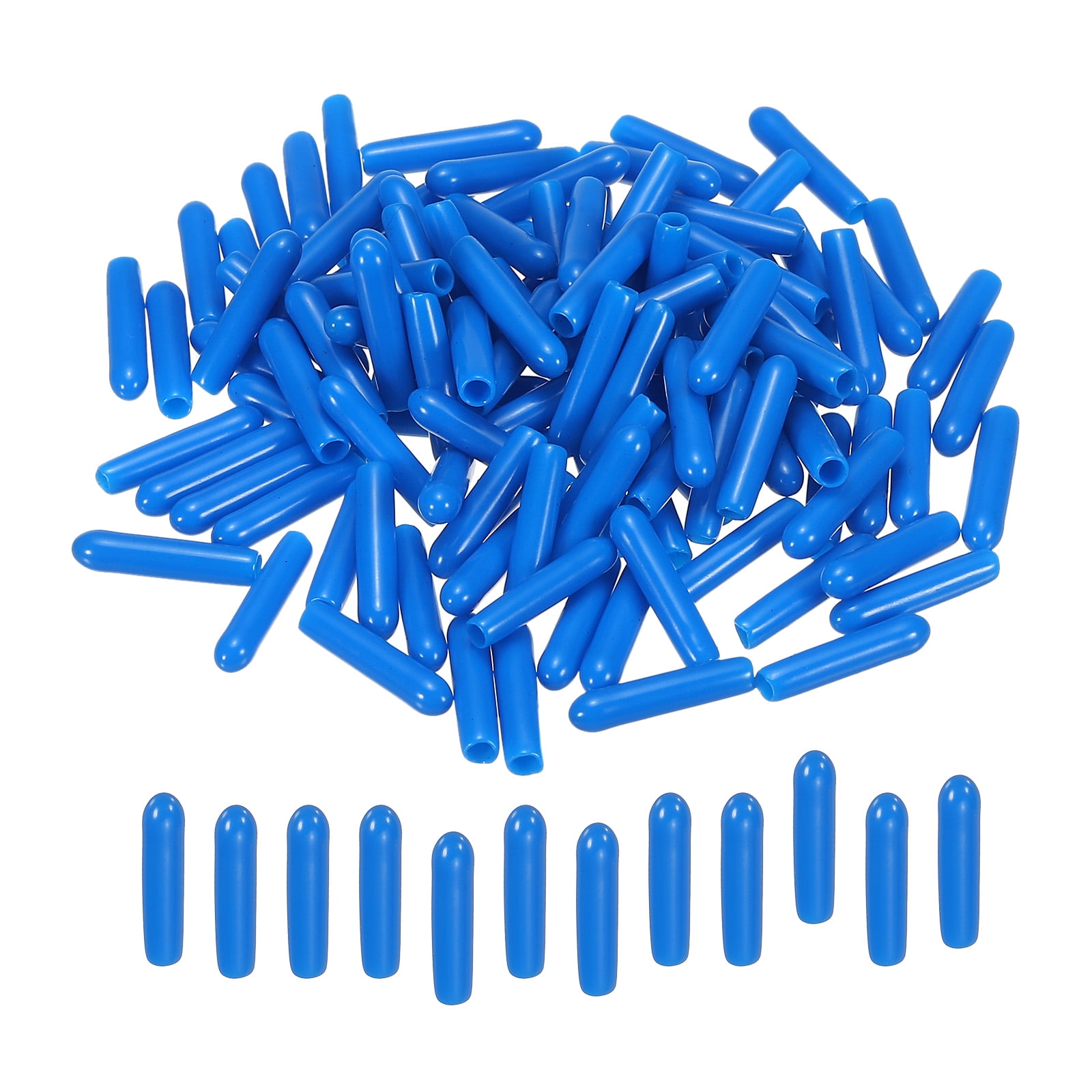 100pcs Rubber End Caps Cover 2.5mm Vinyl Screw Thread Protector Round ...
