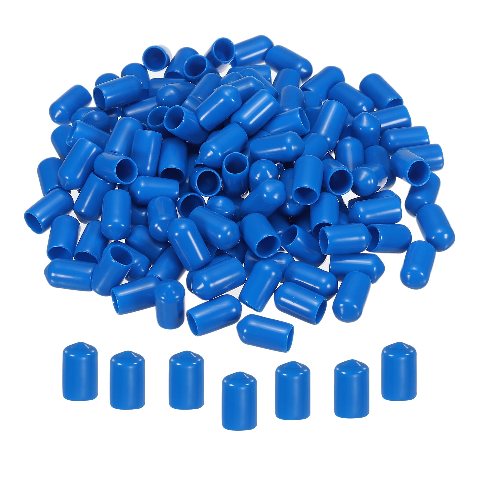 100pcs Rubber End Caps Cover 9mm Vinyl Screw Thread Protector Round PVC ...