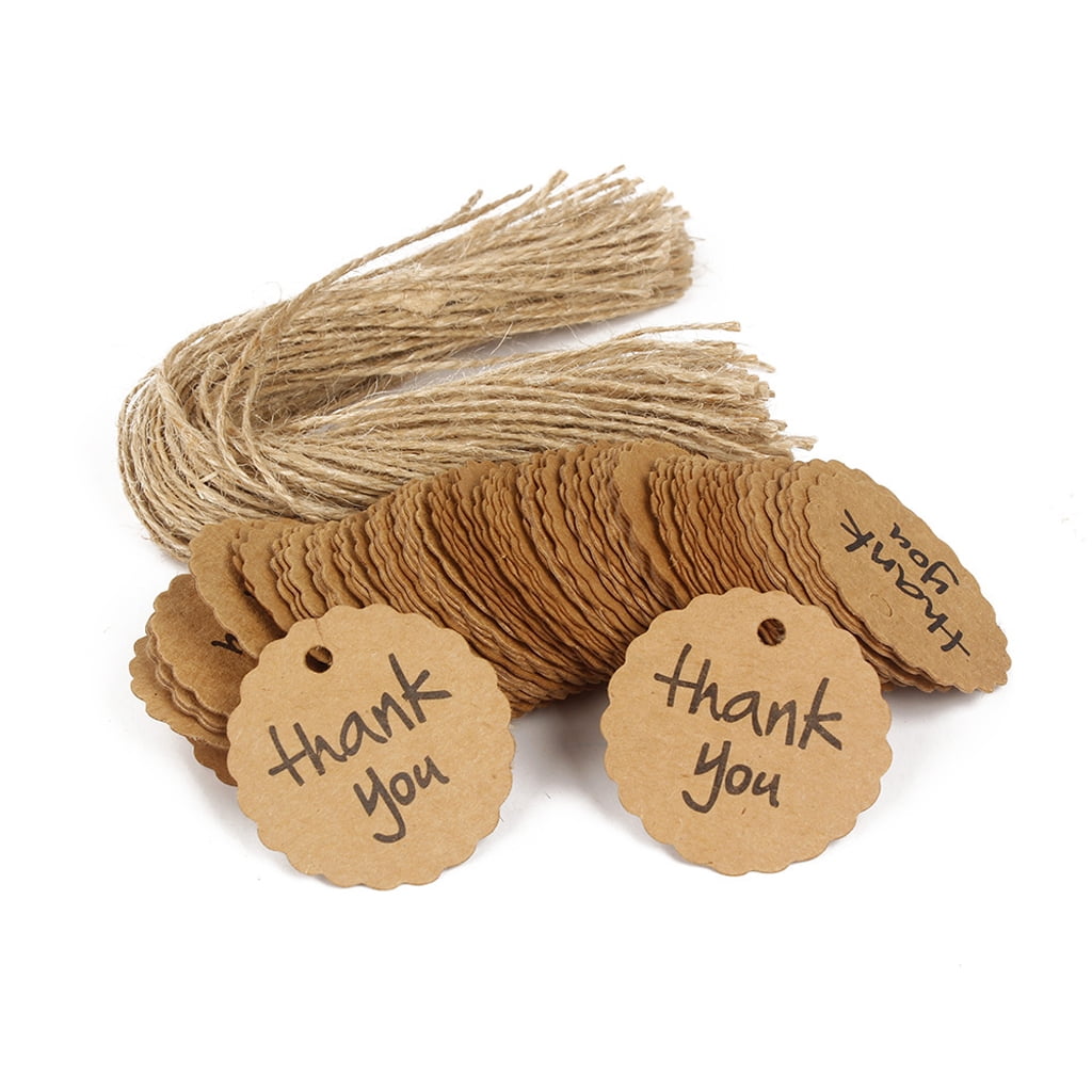 100pcs Rustic Floral Kraft Tags with String Sales Lables Xmas Holiday ...