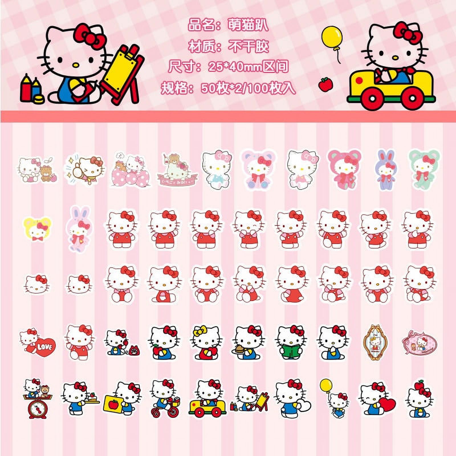 100pcs Sanrio Anime Stickers Kuromi Hello Kitty Cinnamoroll Graffiti ...