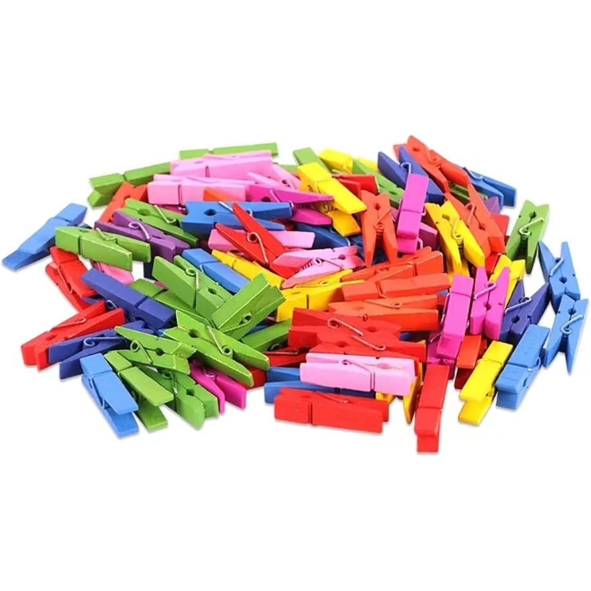 100pcs School Sturdy Colored Wooden Mini Small Tiny clothespins for Dry ...