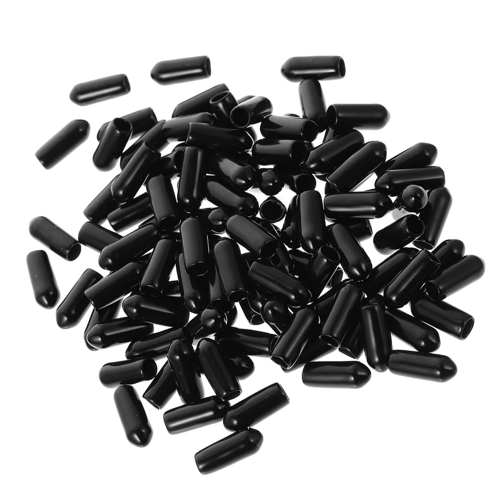 100pcs Screw Thread Protectors 5MM Rubber Round End Cap Cover Flexible ...