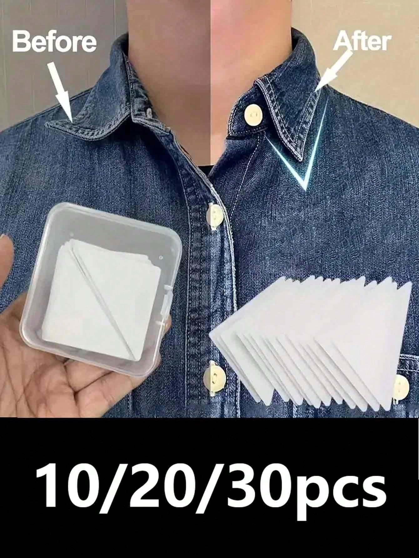 100pcs Self Adhesive Collar Stays Transparent Non Woven Fabric Shirt ...