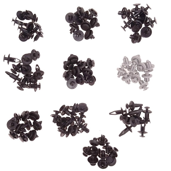 100pcs/Set Black Mixed Plastic Fastener Screw Rivets Clips kit For Car ...