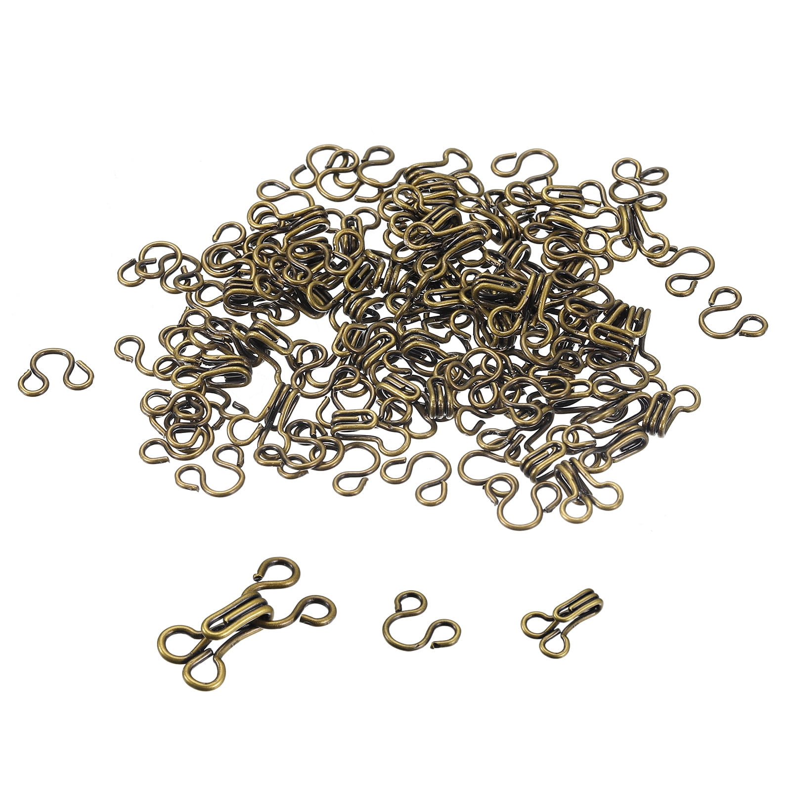 100pcs Metal Sewing Hooks and Eyes Closures Suitable for Bra Clothing ...