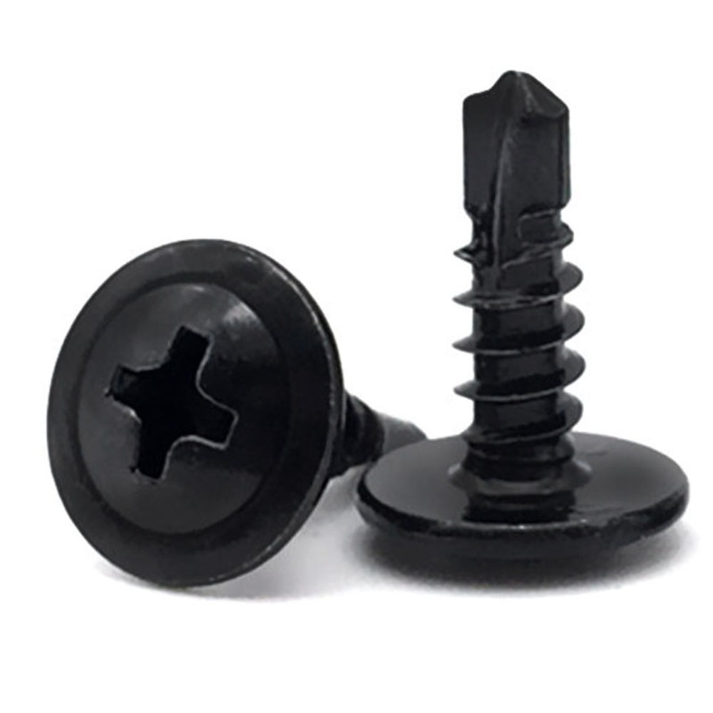 100pcs Sheet Metal Screw Round Head Self Drilling Self-Tapping Screws Carbon Steel Self Tapping ...