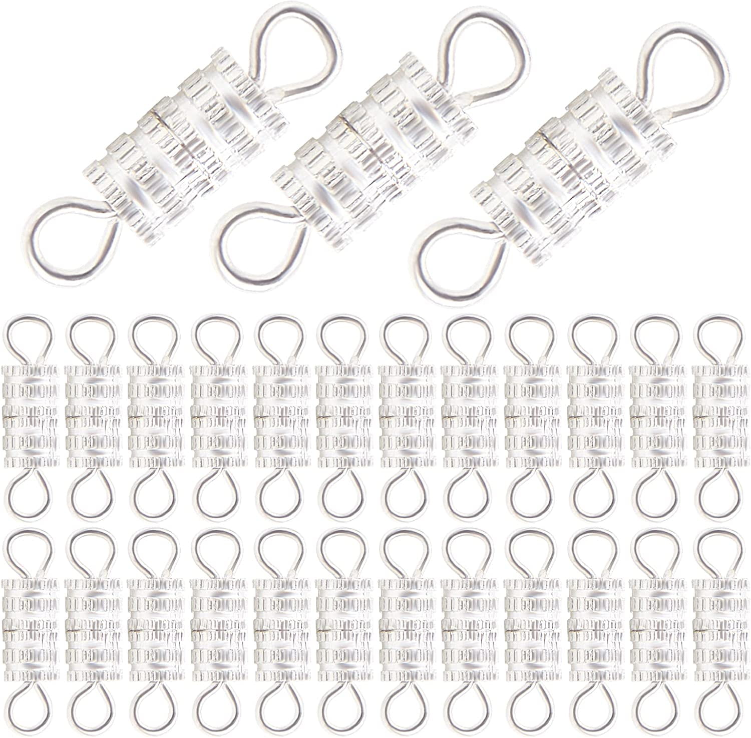 100pcs Silver Barrel Tube Screw Twist Clasps Brass Screw Type Clasp ...