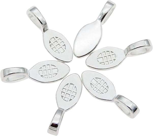 100pcs Silver Glue on Bail Charm Pendant Earring Bails for Glass Tile ...
