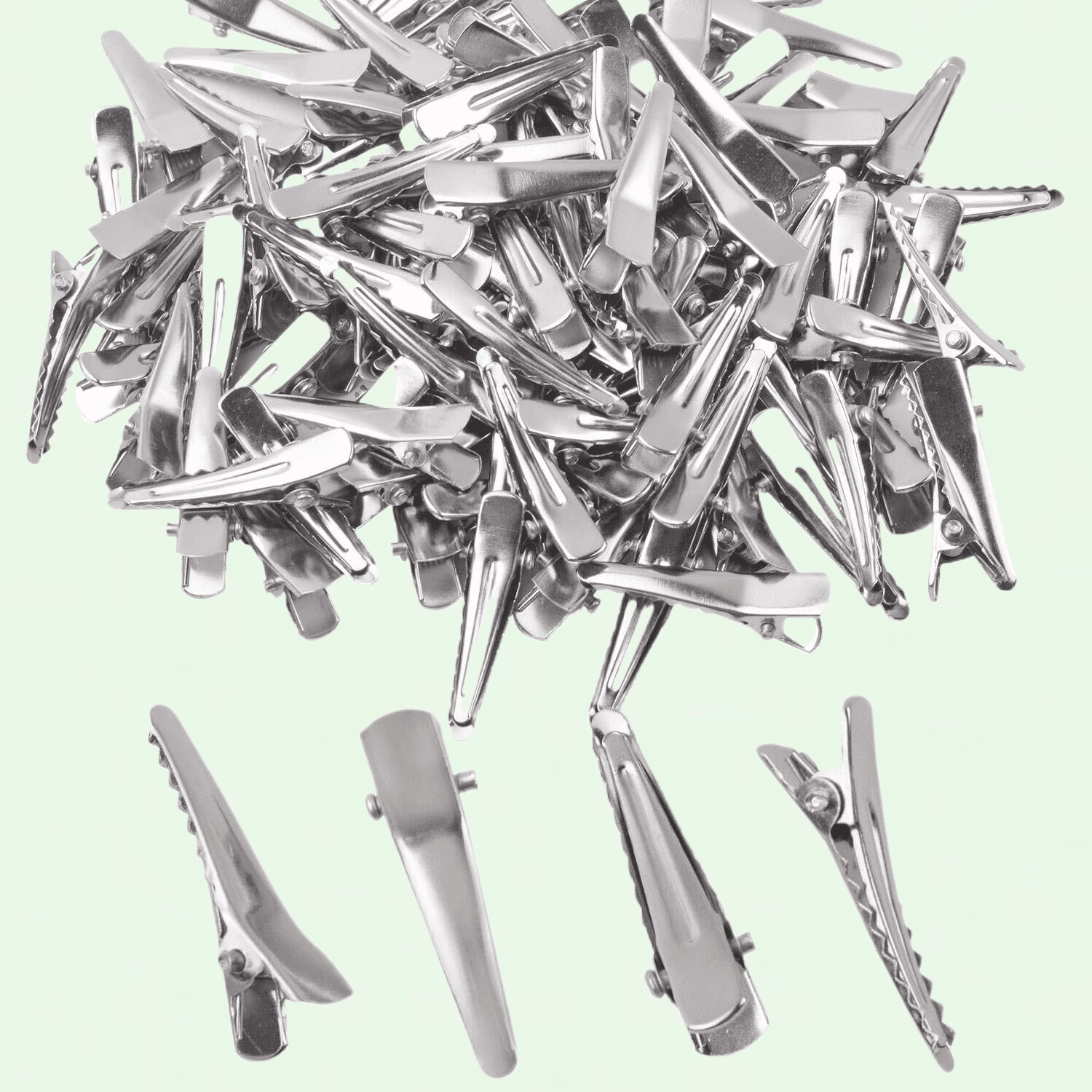 100pcs Silver Metal Alligator Hair Clips, 30mm Small Hairpins, Hair ...