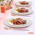 100pcs Silver PP 33cm Western Dim Sum Plate Anti-Fall Stackable Dining ...