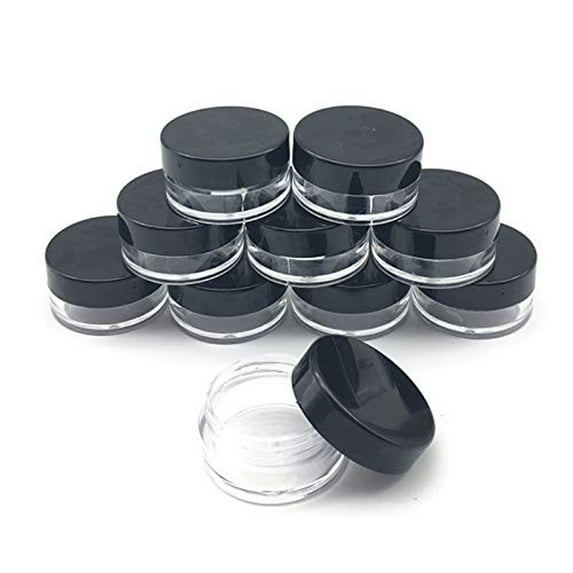 100pcs Small Sample Clear Container Jars with Lids Empty Travel Pot PS ...