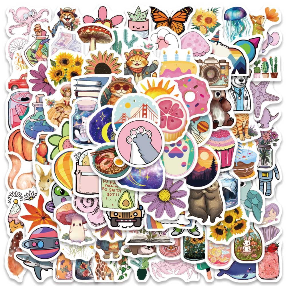 100pcs Small size cartoon cute fresh stickers for notebooks, mobile ...