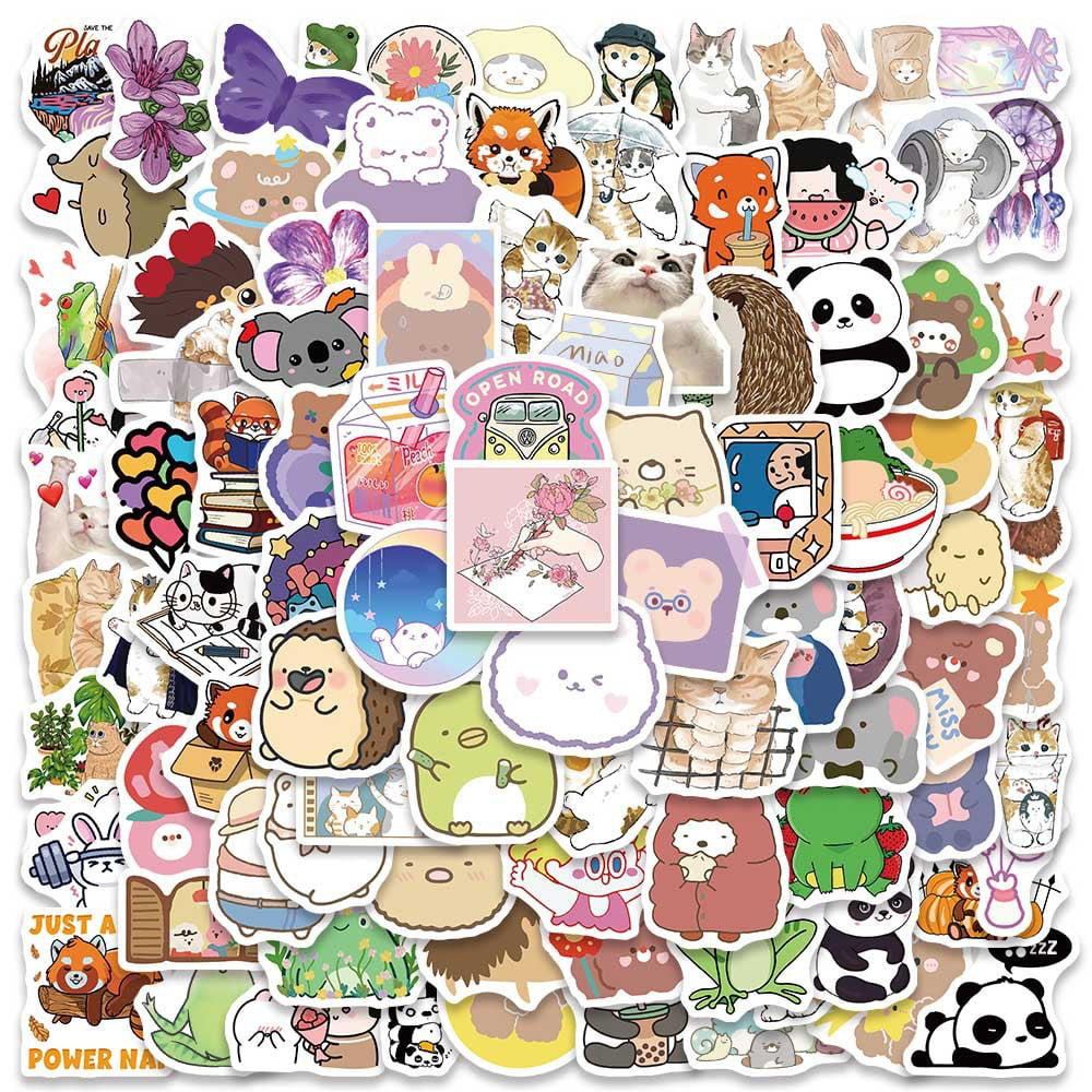 100pcs Small size cartoon cute fresh stickers for notebooks, mobile ...