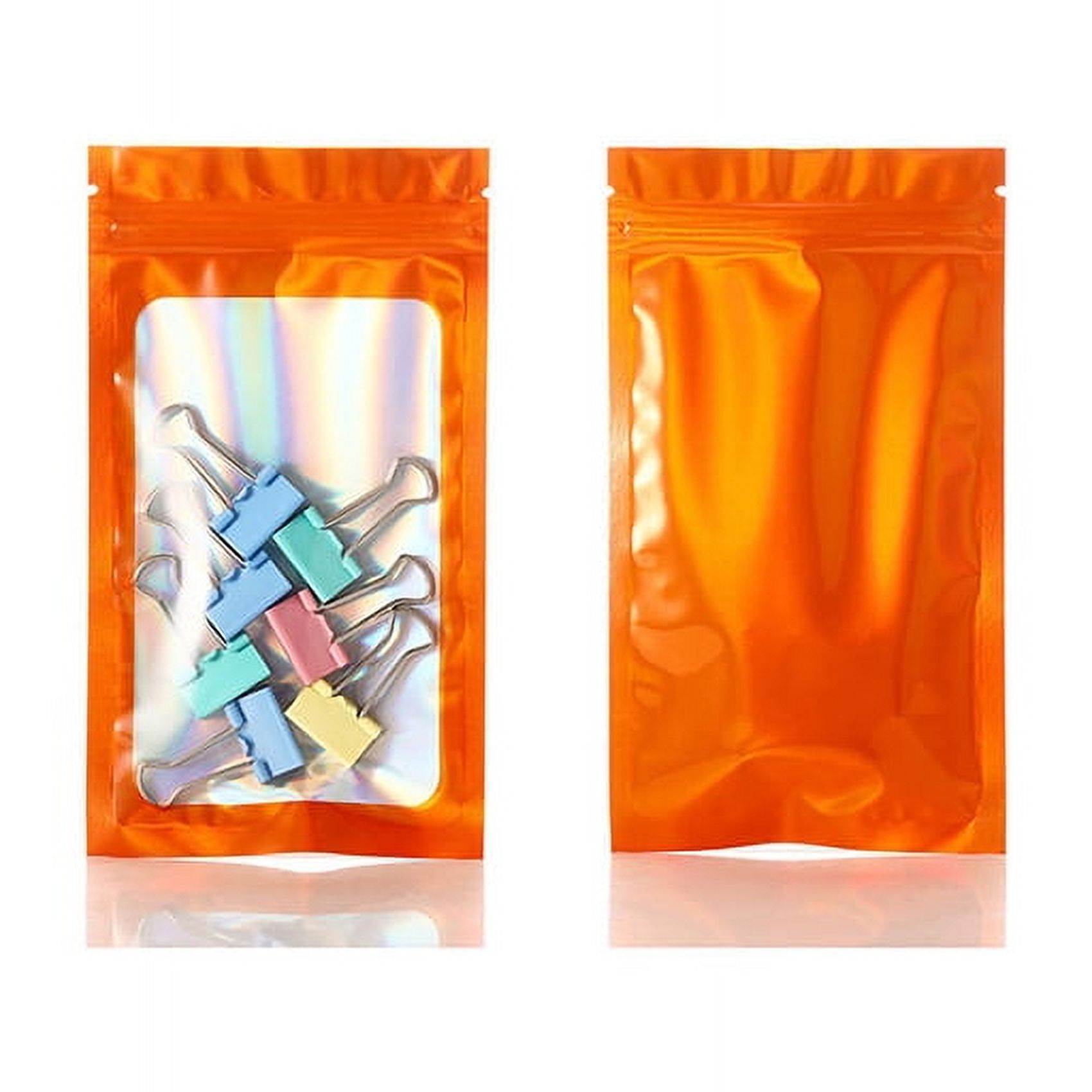 100pcs Smell Proof Mylar Bags Resealable Odor Proof Bags Holographic ...