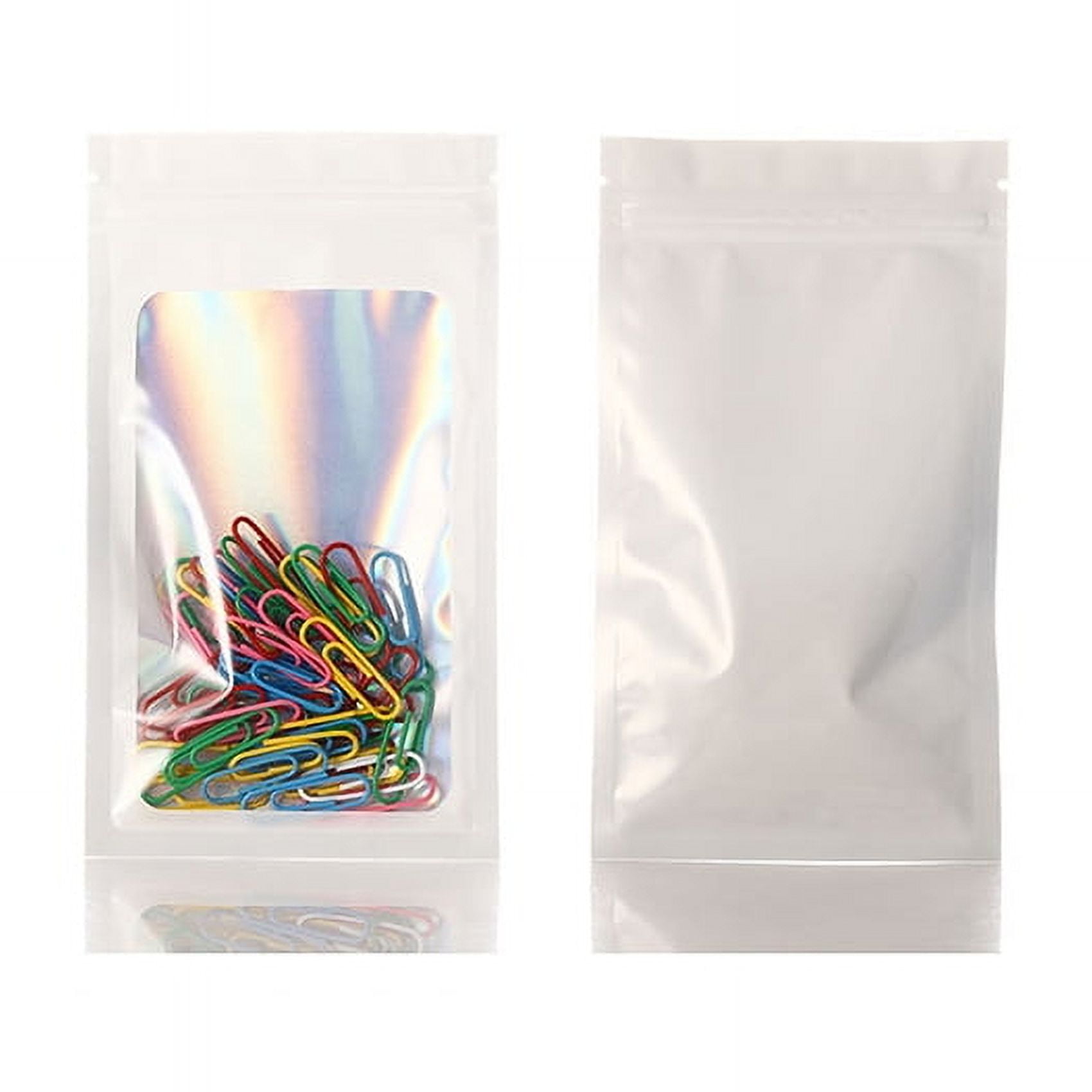 100pcs Smell Proof Mylar Bags Resealable Odor Proof Bags Holographic ...