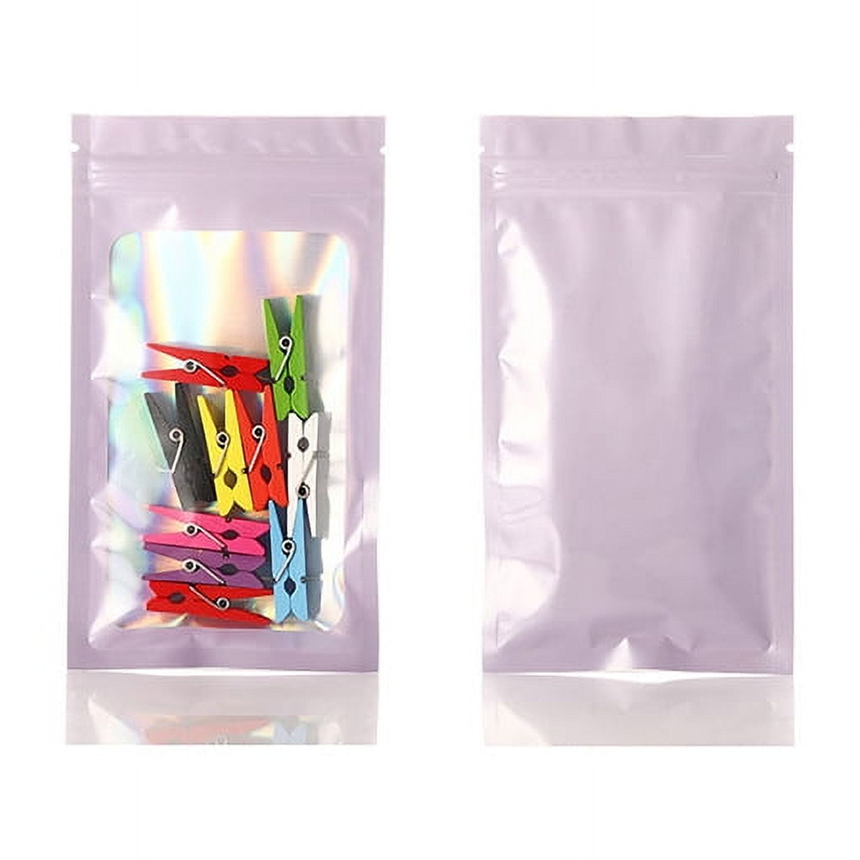 100pcs Smell Proof Mylar Bags Resealable Odor Proof Bags Holographic ...