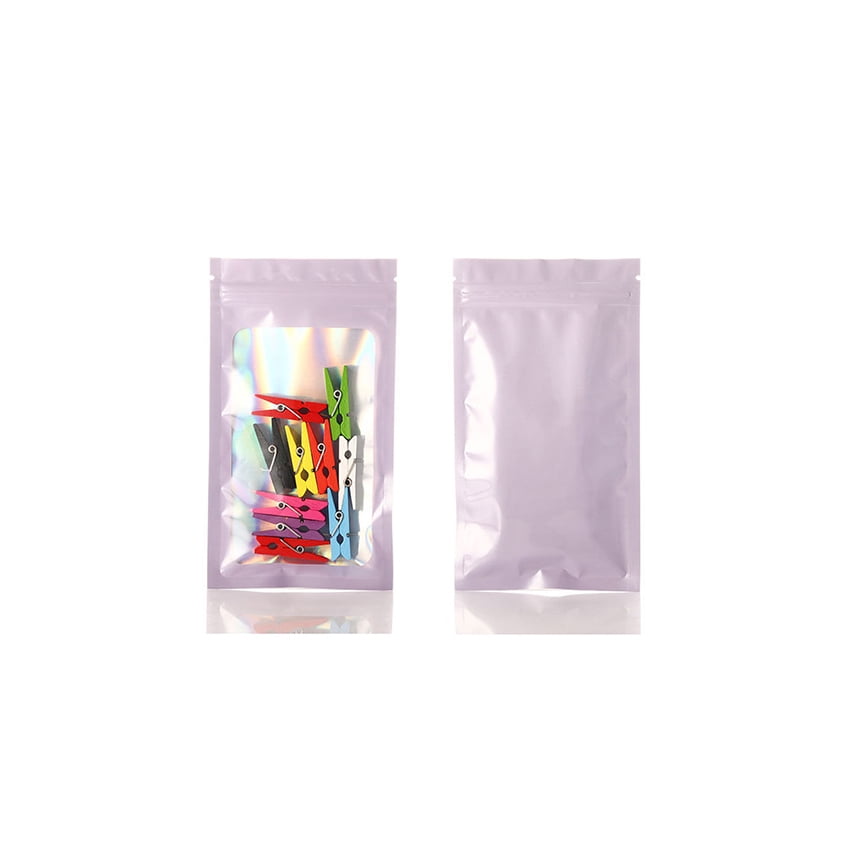100pcs Smell Proof Mylar Bags Resealable Odor Proof Bags Holographic ...