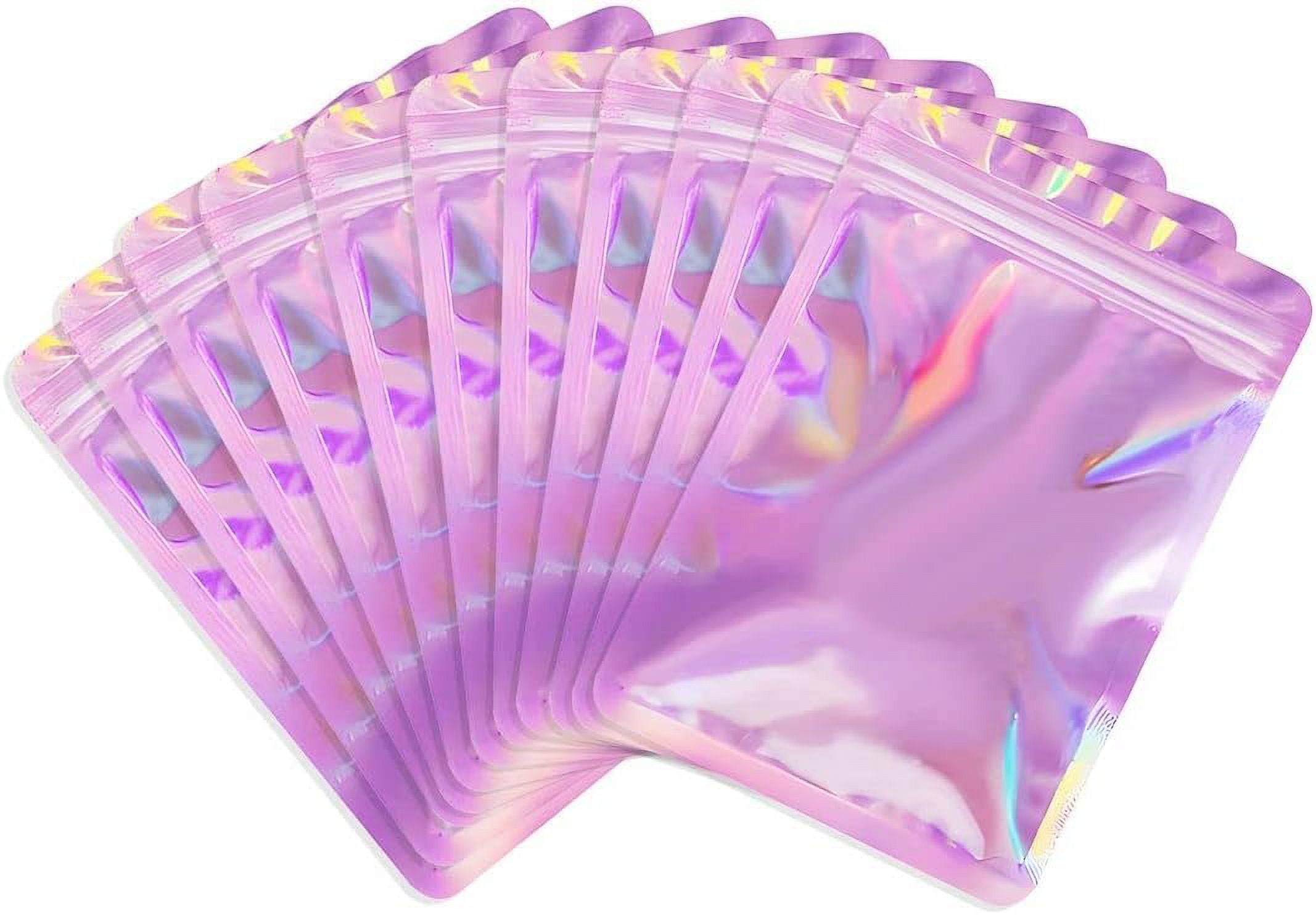 100pcs Smell Proof Small Holographic Ziplock bags, Reusable Foil Sample ...