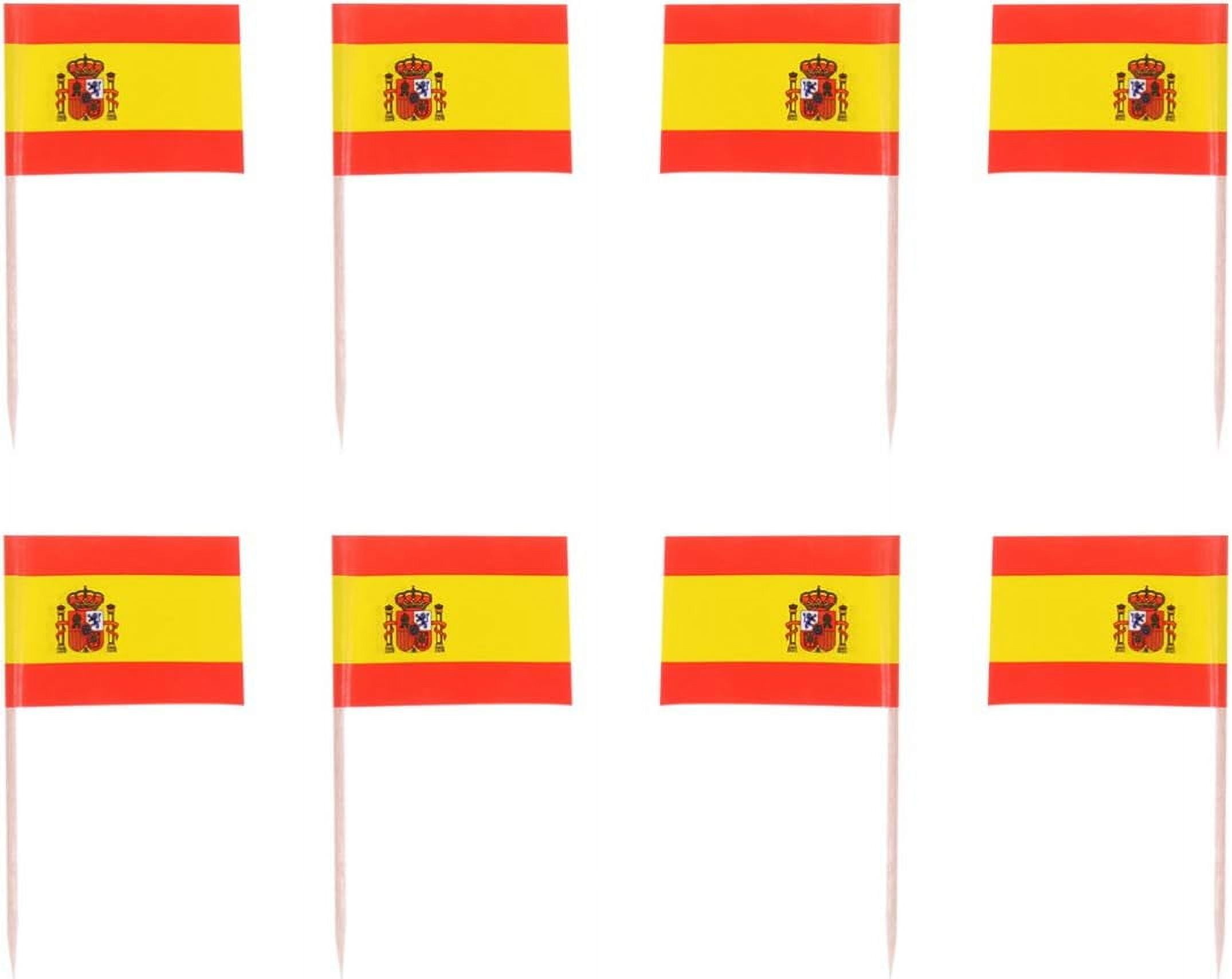 100pcs Spain Flag Toothpick Flag Topper Small Flag Cake Fruit Picks ...