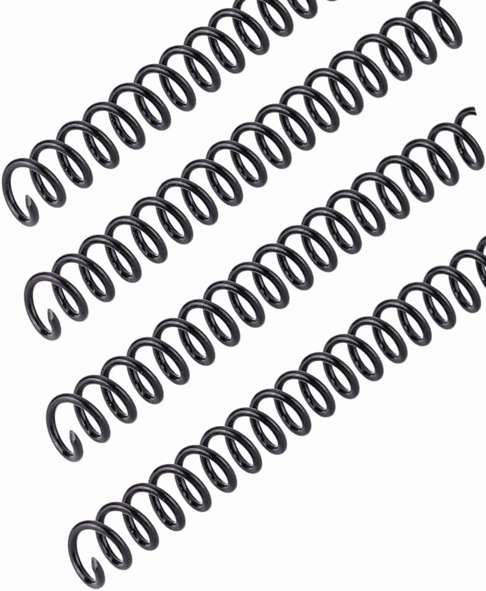 100pcs Spiral Binding Coils 5/16" Black Binding Spirals 4:1 Pitch 40 Sheet Capacity 48 Loops ...