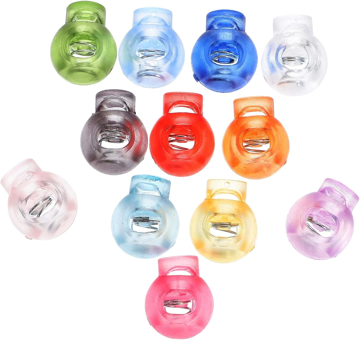 100pcs Spring Cord Buckle Drawstrings Colored Shoe Laces Round ...