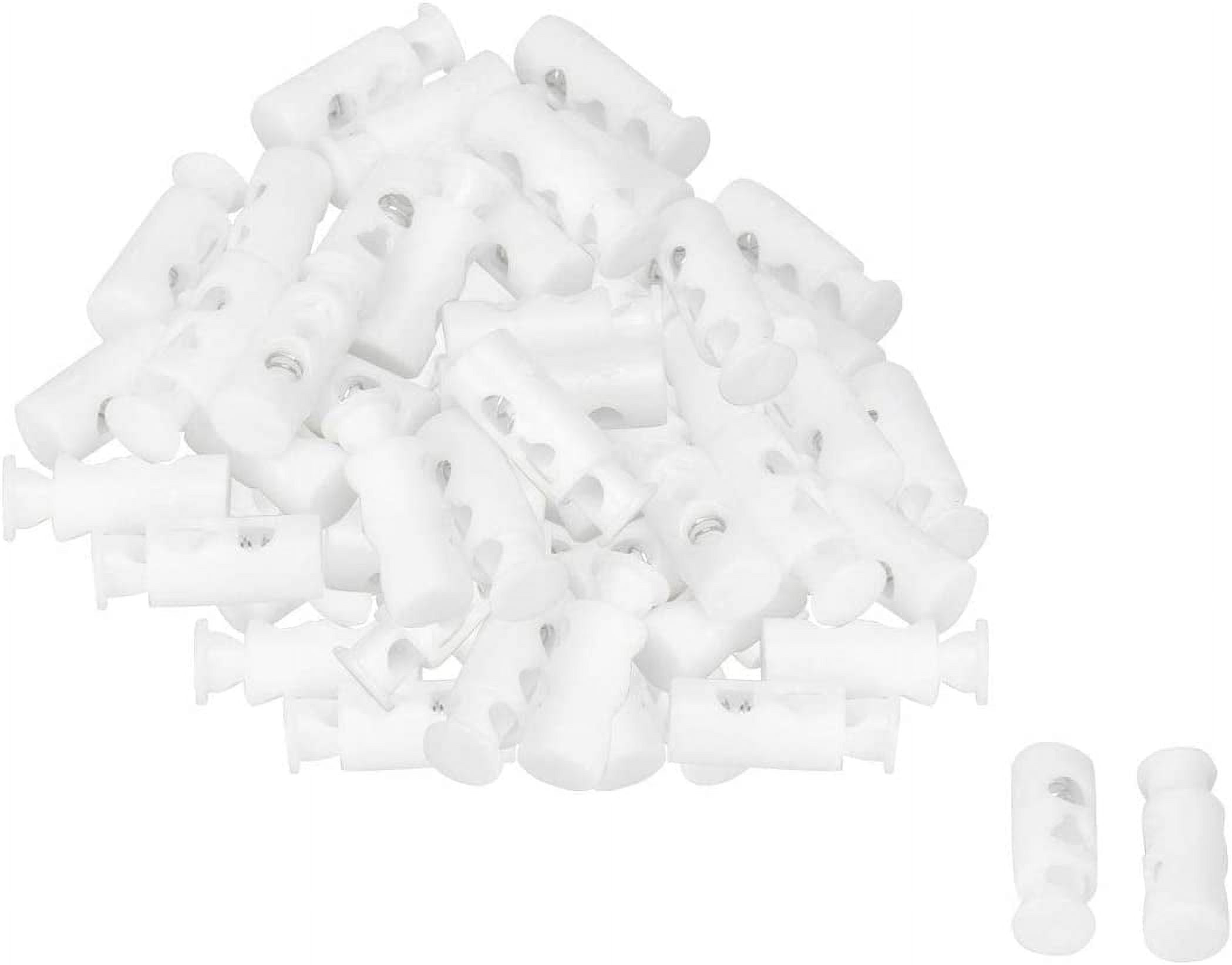 100pcs Spring Cord Locks Plastic End Stopper Dual Holes Toggle Fastener ...
