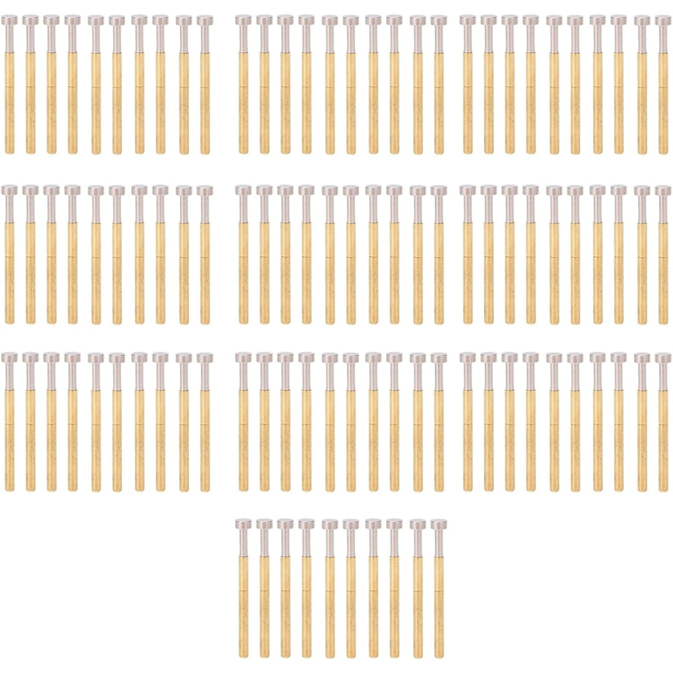 100pcs Spring Test Probe Pogo Pin Flat Head Testing Probes Tube Brass ...