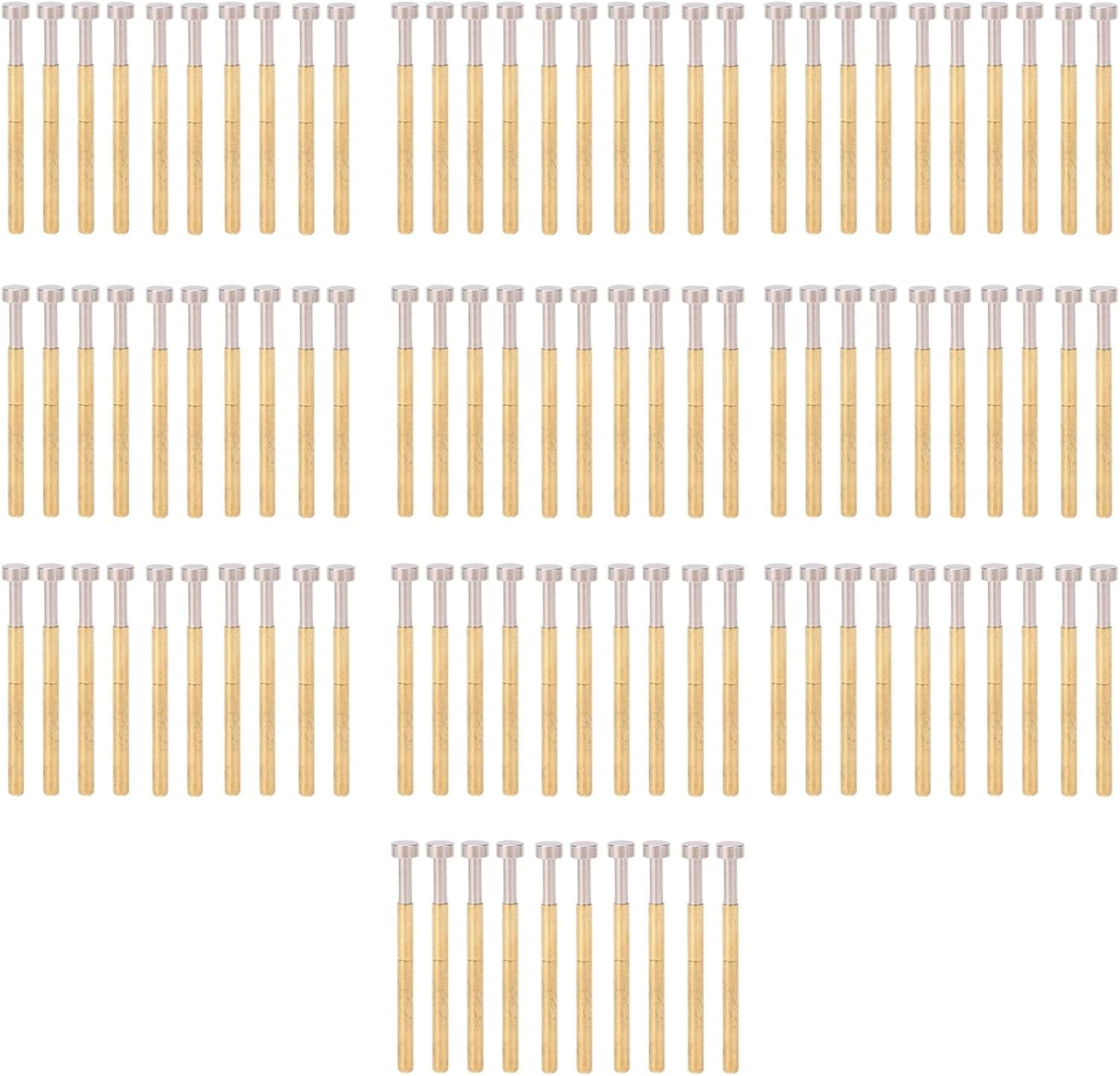 100pcs Spring Test Probe Pogo Pin Flat Head Testing Probes Tube Brass ...