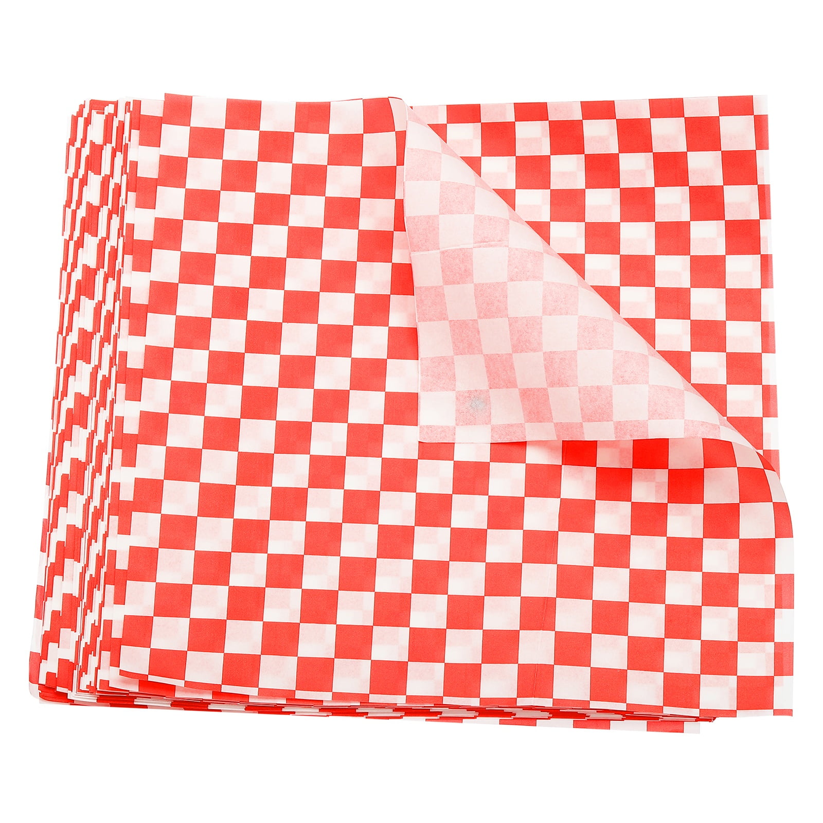 100pcs Square Checkered Pattern Wax Paper Sheets 7" x 7", Blue ...
