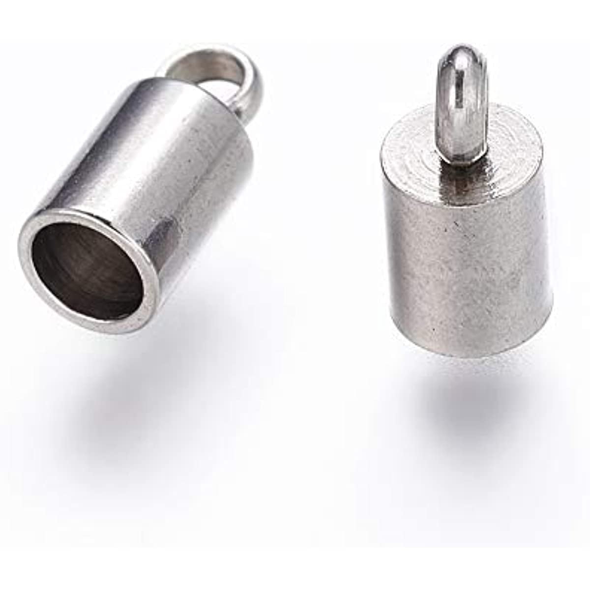 100pcs Stainless Steel Cord Ends Leather Cord End Caps Cord 3mm Inner ...