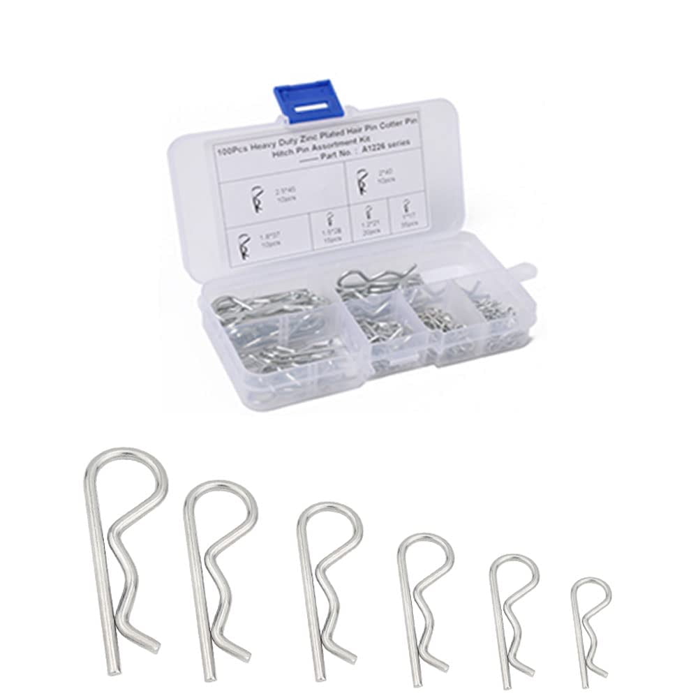 100pcs Stainless Steel R Cotter Pin 6size Carbon Steel Hitch R Split ...