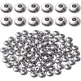 100pcs Stainless Steel Round Spacer Bead Smooth Beads Saucer Spacers s ...
