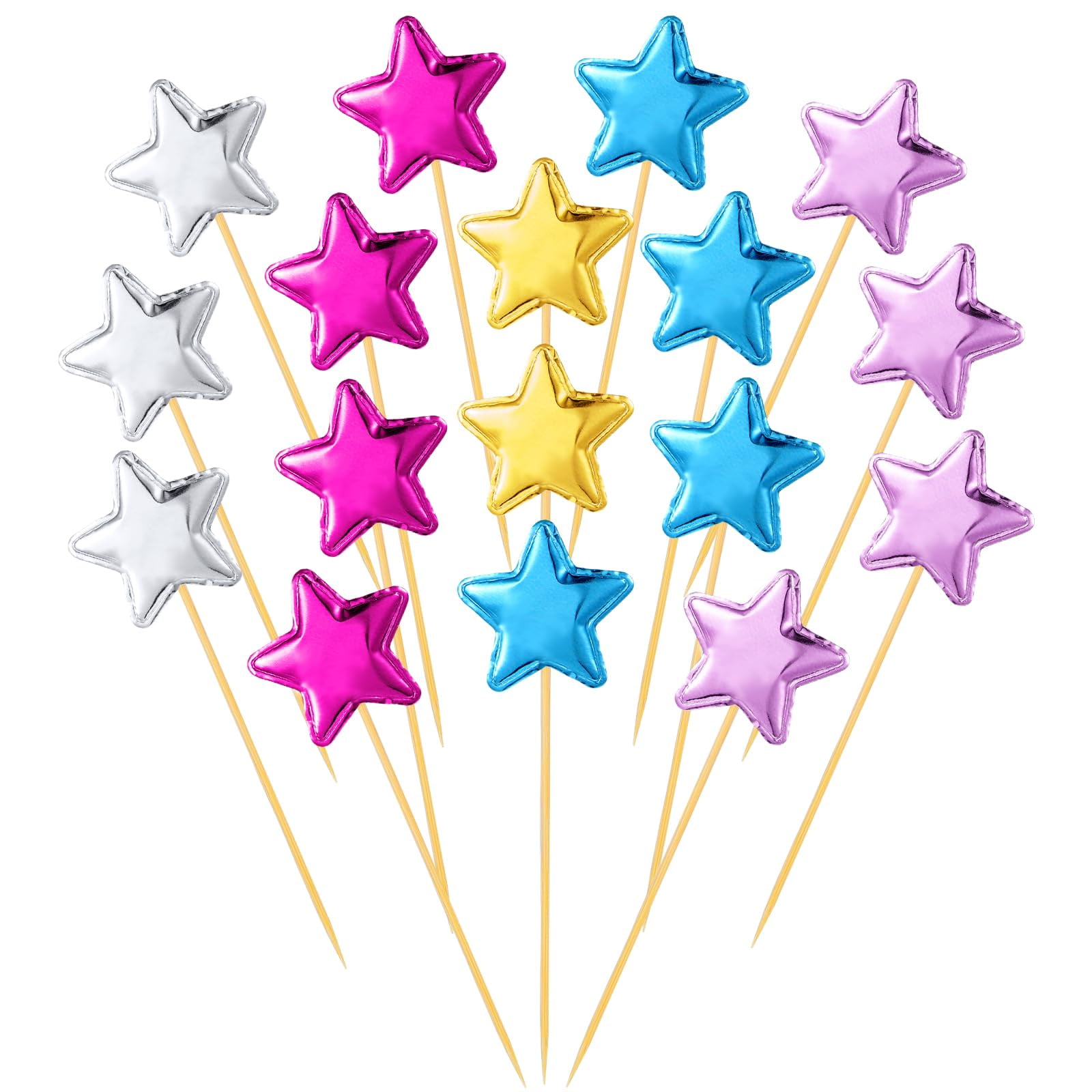 100pcs Star Cake PresNok Topper, Colorful Star Toppers, Toppers Sticks ...