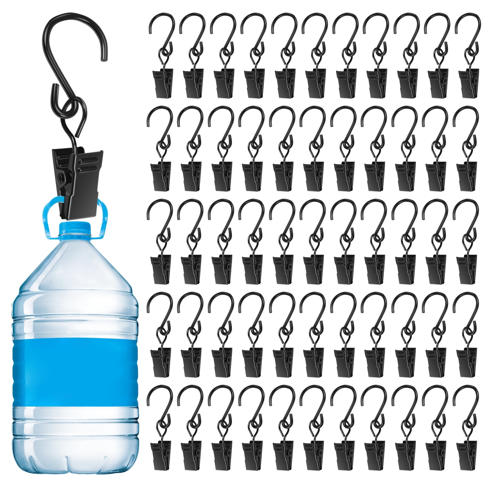 100pcs String Light Clips Hanging Hooks Clips with Hooks Curtain Rings ...