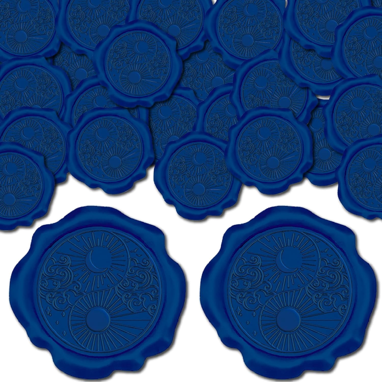 100pcs Sun Wax Seal Stickers Blue Adhesive Envelope Sealing Stickers ...