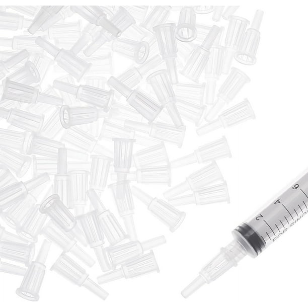 100pcs Syringe Tip Adapters White Syringe Adapter Plastic Transfer ...