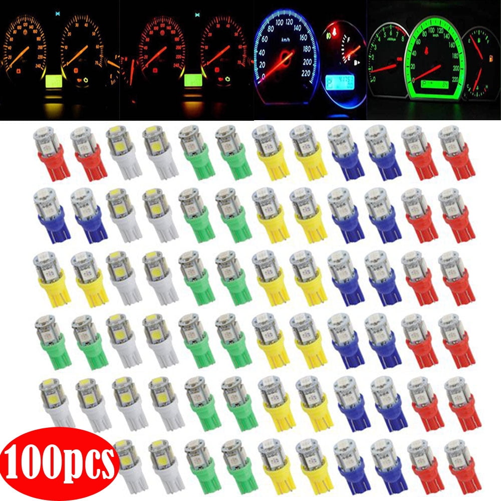 100pcs T5 B8.5D 5050 LED 1 SMD Indicator Car Dashboard Side Interior ...
