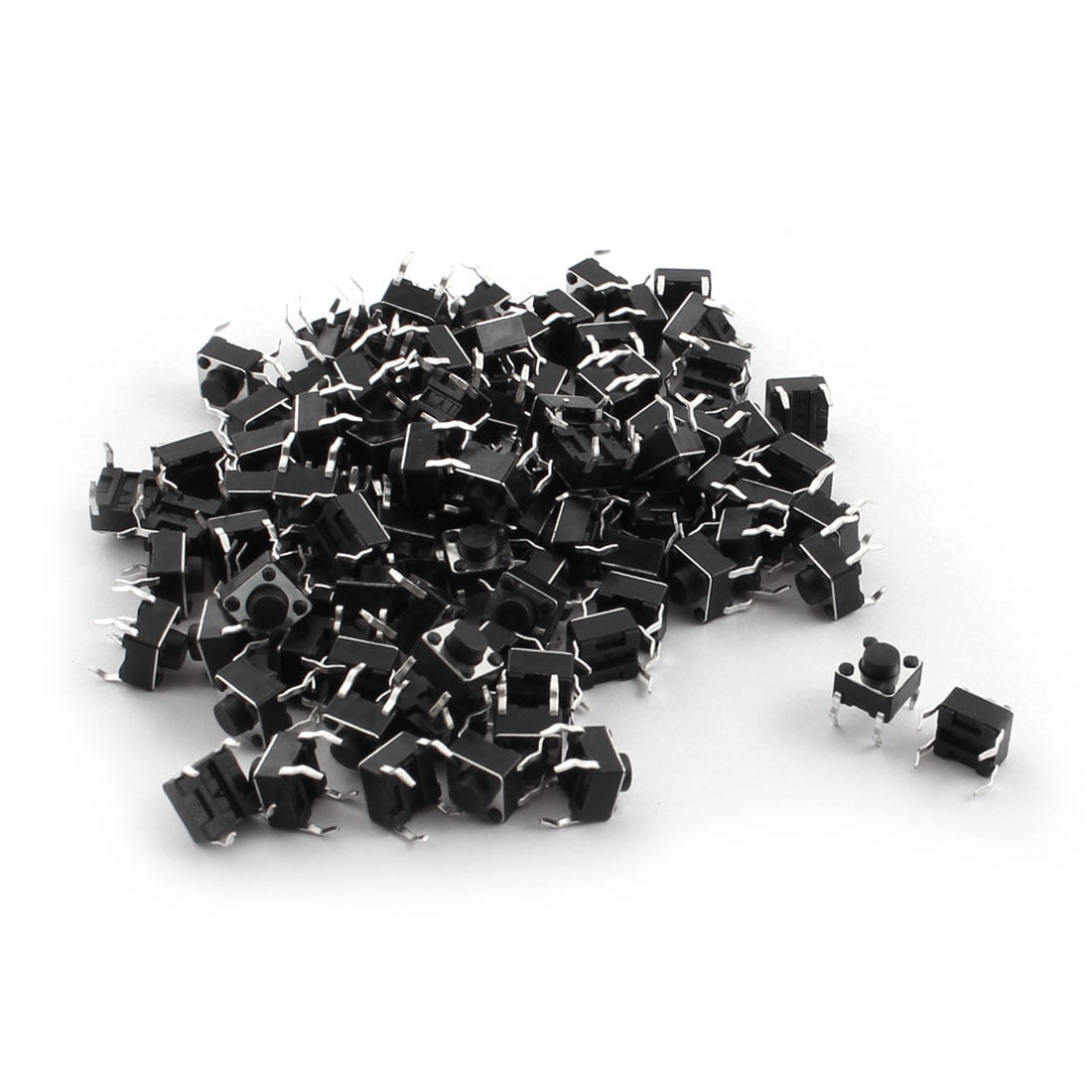 100pcs Tactile Push Switch Button Momentary Tact 6x6x5mm DIP Through ...