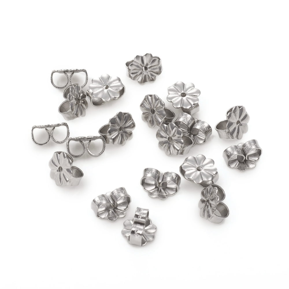 100pcs Tarnish Resistant 304 Stainless Steel Ear Nuts Butterfly Earring ...
