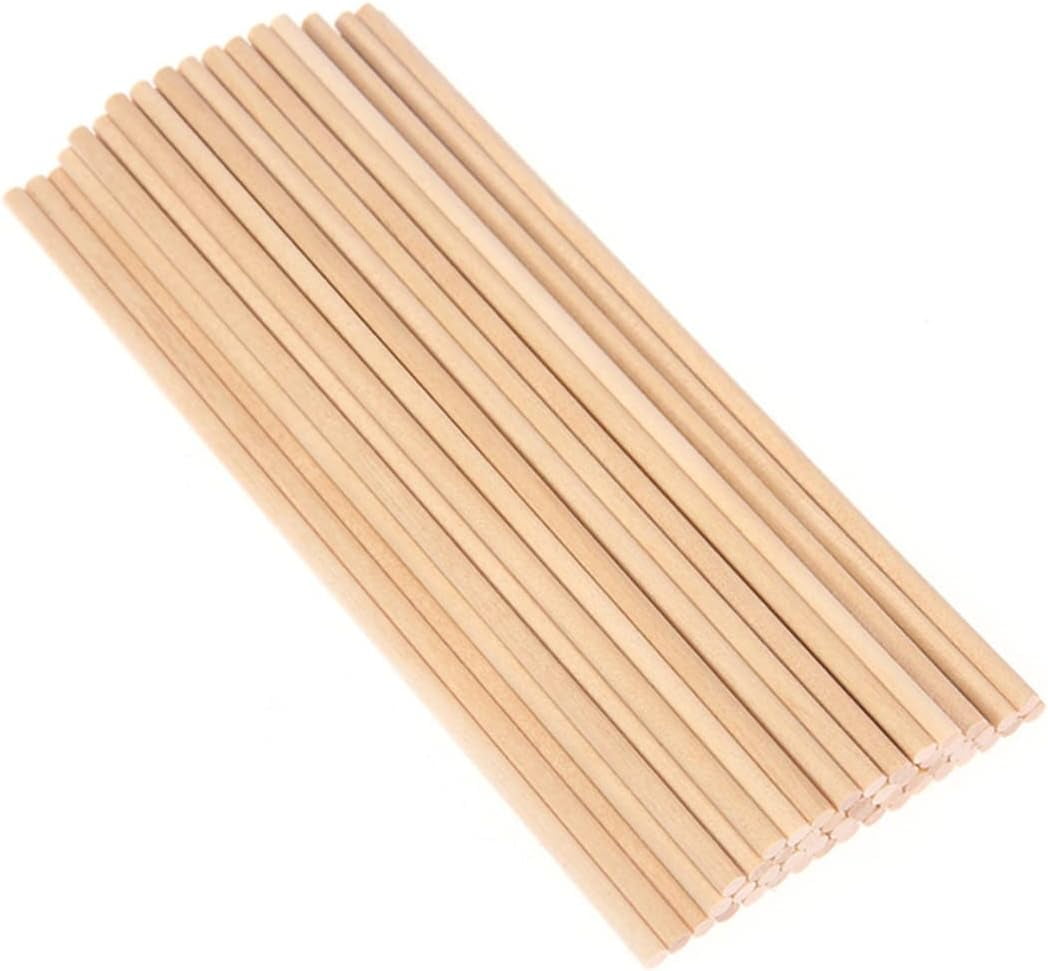 100pcs Thick ice Cream Pick Craft Sticks Rod Round Wood Sticks Dowel ...