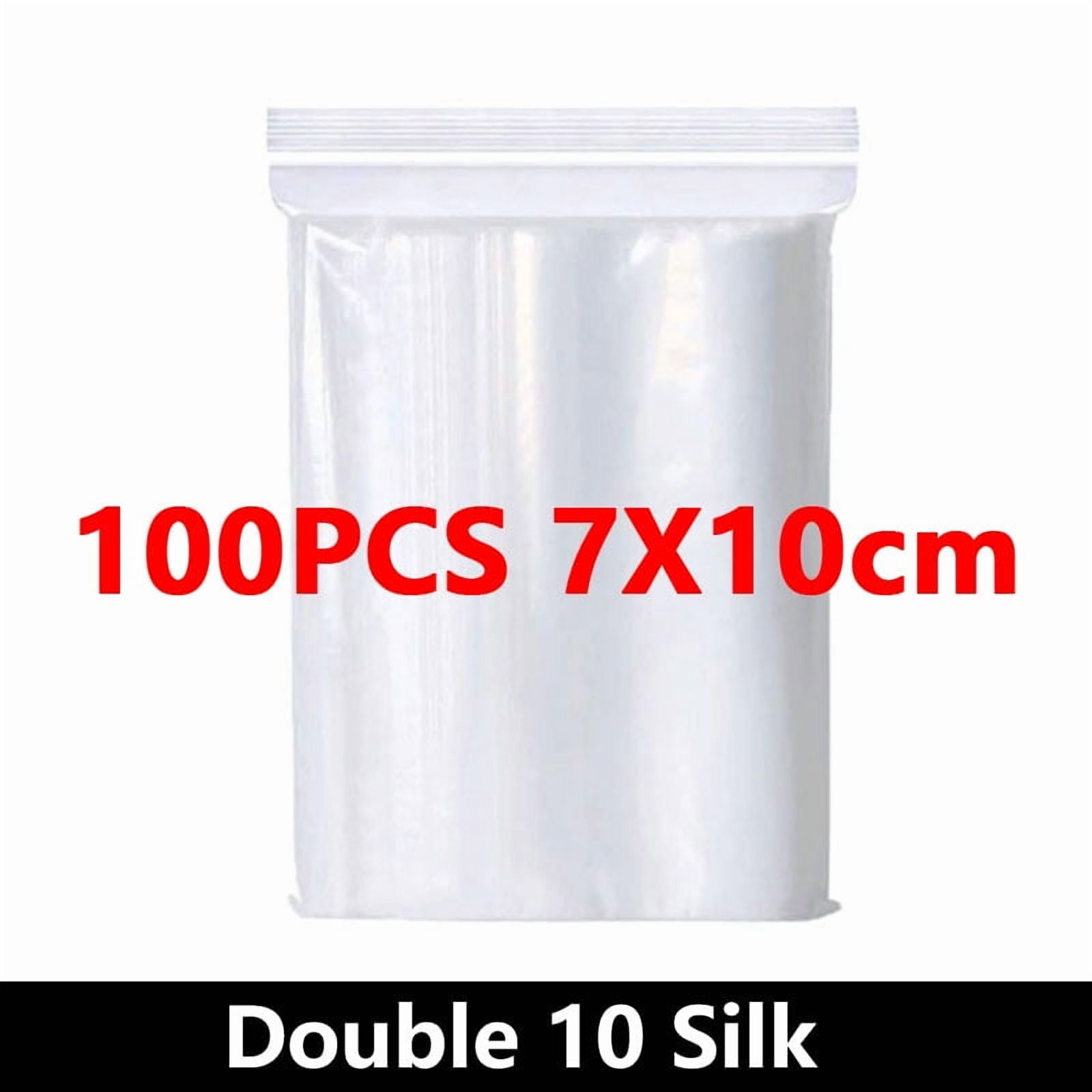 100pcs Thicken Zipper Sealed Bags Clear Plastic Storage Bag for Small ...