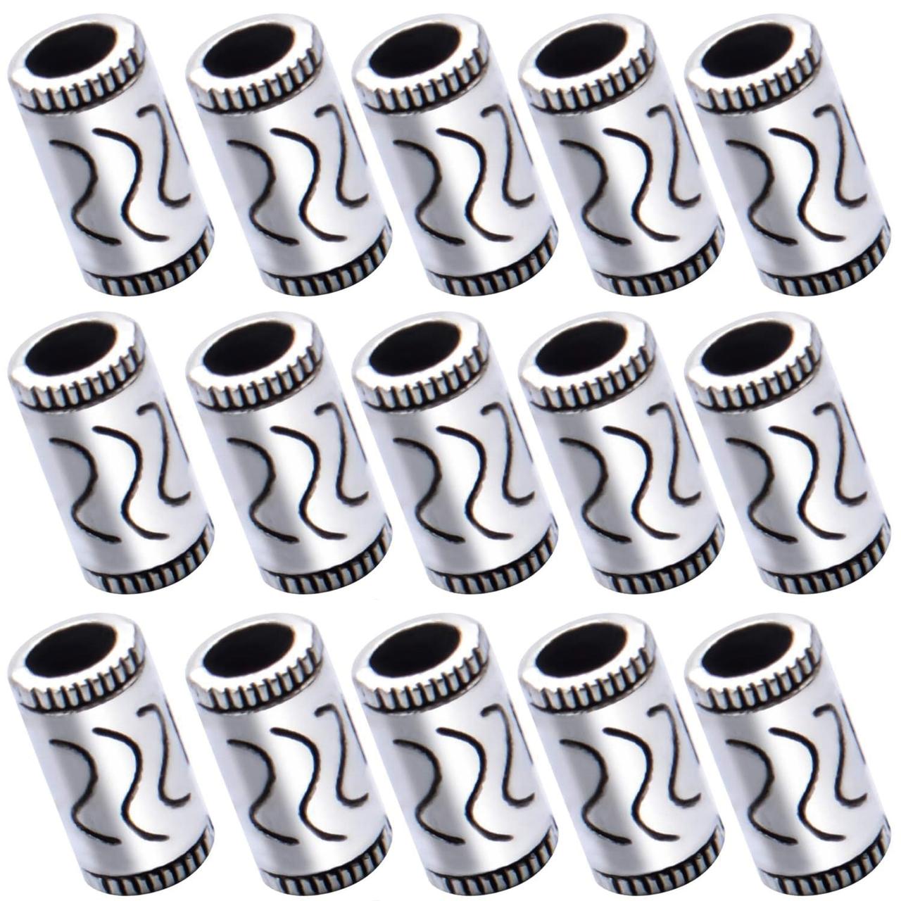 100pcs Tibetan Silver Spacer Beads Alloy Tube Metal Spacers European ...