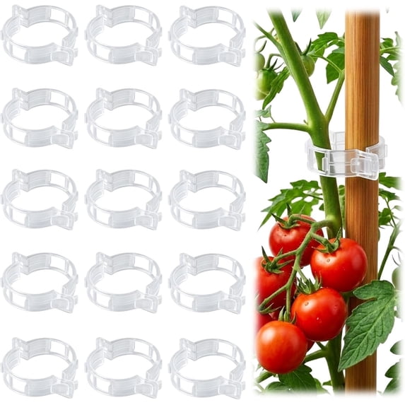 100pcs Tomato Clips for Climbing plants, Plastic Trellis Plant Support ...