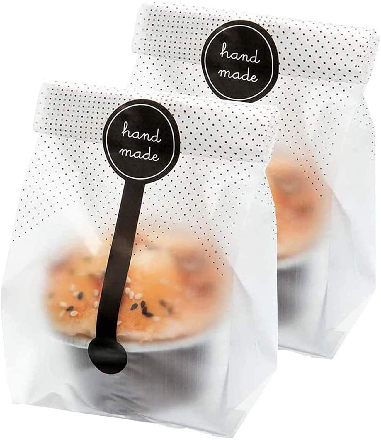 100pcs Translucent Bakery Bags for Cookies Cake Candy Snacks, 100pcs ...