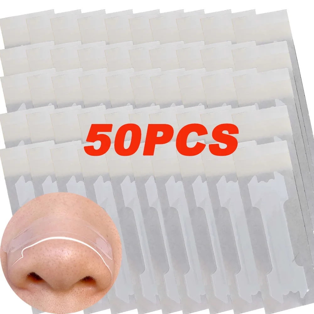 100pcs Transparent Airway Nasal Strips Anti-snoring Nasal Patch Easy To ...