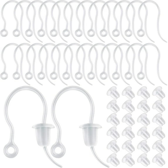 100pcs Transparent Earring Stoppers and 100pcs Clear Plastic Earring ...