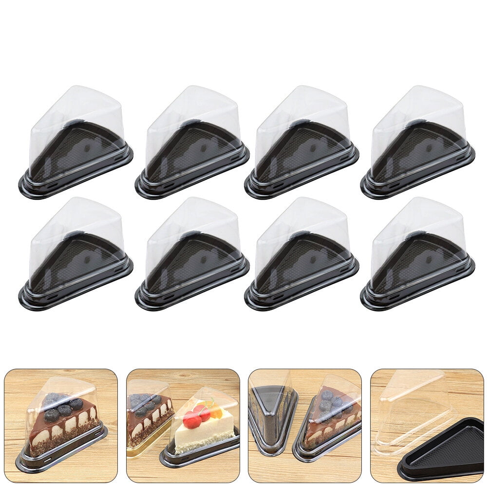 BALAHAPY Cake Slice Container Triangle Clear 100Pcs 5.5x4.32x2.95 Inch ...