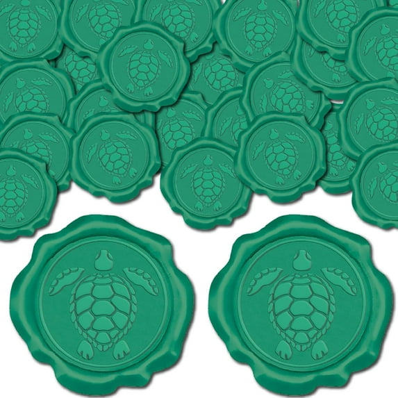 100pcs Turtle Wax Seal Stickers Green Adhesive Envelope Sealing ...
